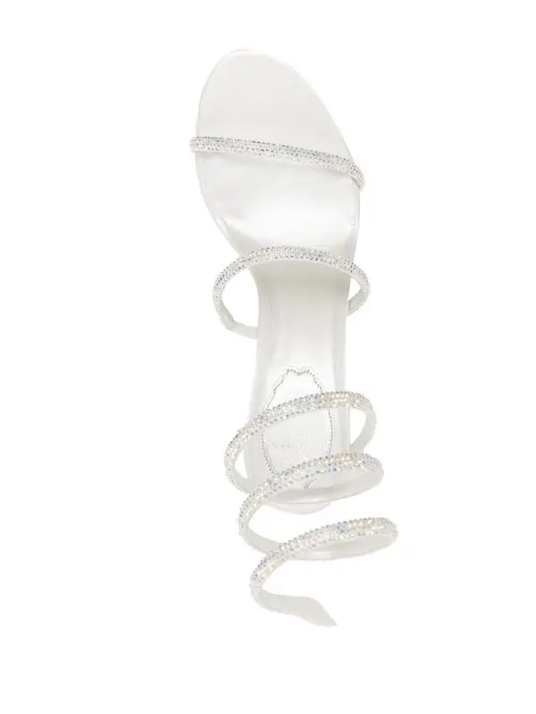 Rene Caovilla Cleo 80mm Crystal-embellished Sandals - White