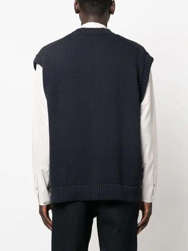 Studio Nicholson V-neck Cotton-blend Knitted Vest