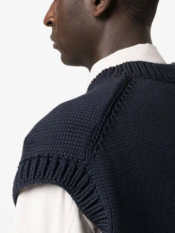 Studio Nicholson V-neck Cotton-blend Knitted Vest