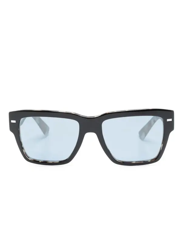 Dolce & Gabbana Logo-engraved Square-frame Sunglasses - Black