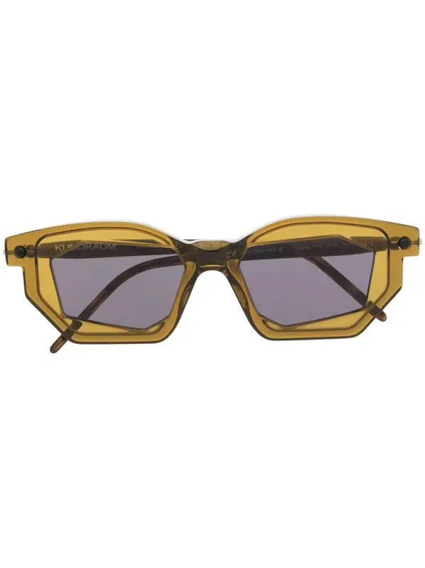 KUBORAUM Geometric-frame Tinted Sunglasses - Green