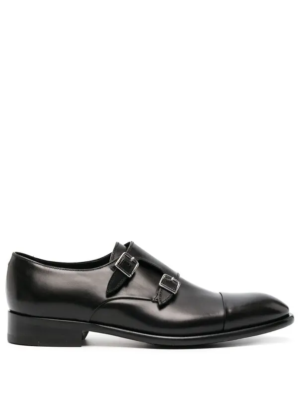 DOUCAL'S Double-strap Leather Monk Shoes