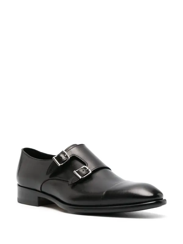 DOUCAL'S Double-strap Leather Monk Shoes