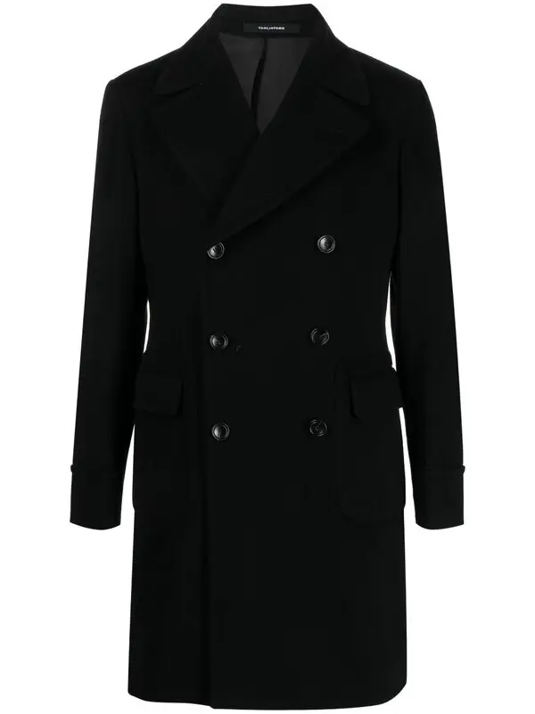 Tagliatore Double-breasted Wool-blend Coat - Black