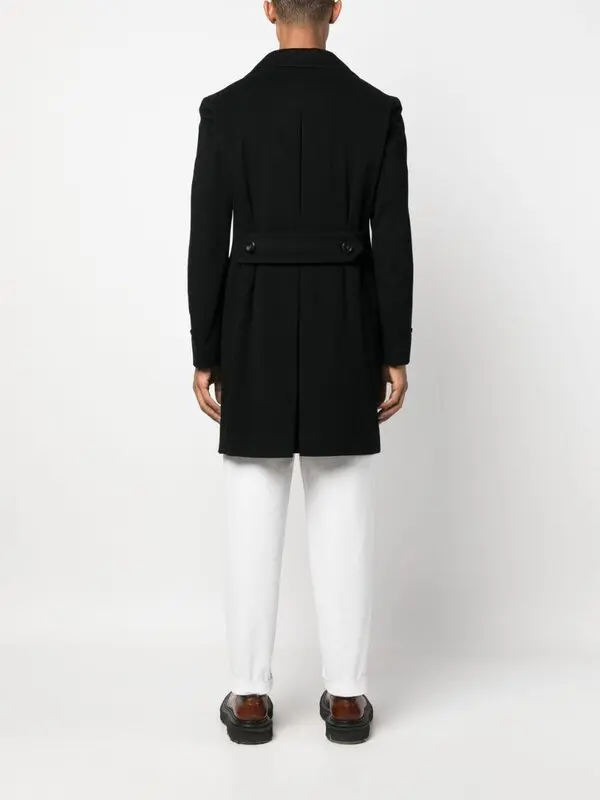 Tagliatore Double-breasted Wool-blend Coat - Black