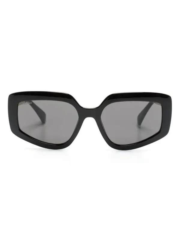 Max Mara Engraved-logo Sunglasses - Black