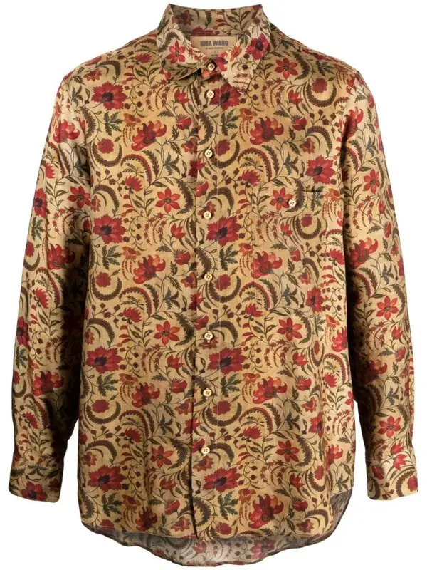 UMA WANG Floral-print Long-sleeved Shirt