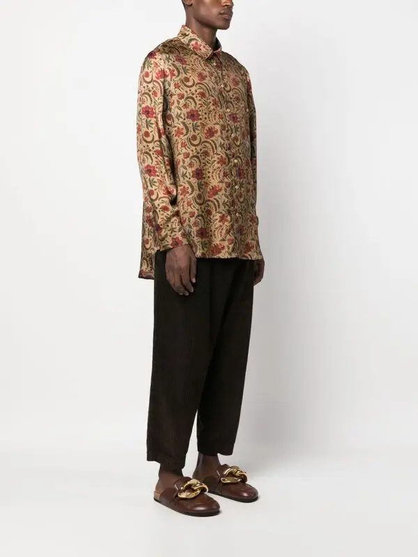 UMA WANG Floral-print Long-sleeved Shirt