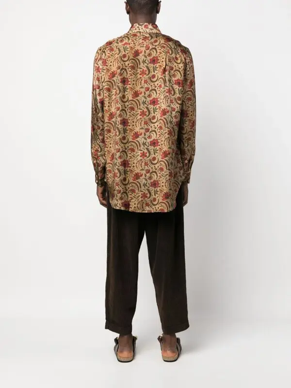 UMA WANG Floral-print Long-sleeved Shirt