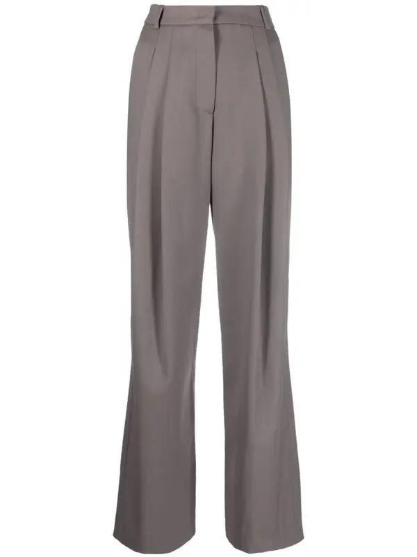 LOW CLASSIC Pleated High-waist Trousers - Grey