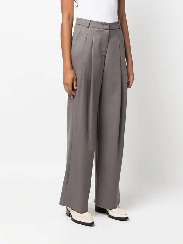 LOW CLASSIC Pleated High-waist Trousers - Grey