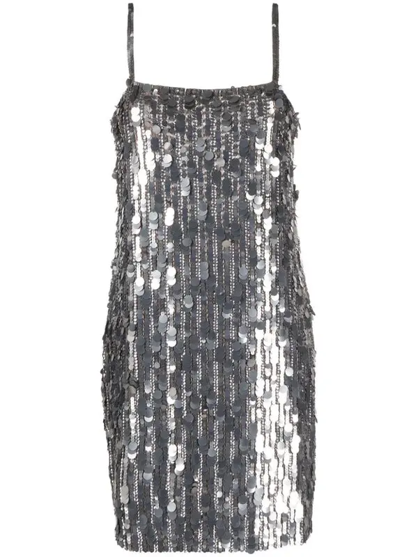 P.a.r.o.s.h Sequinned Mini Dress - Silver