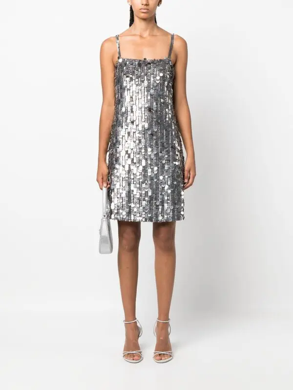 P.a.r.o.s.h Sequinned Mini Dress - Silver