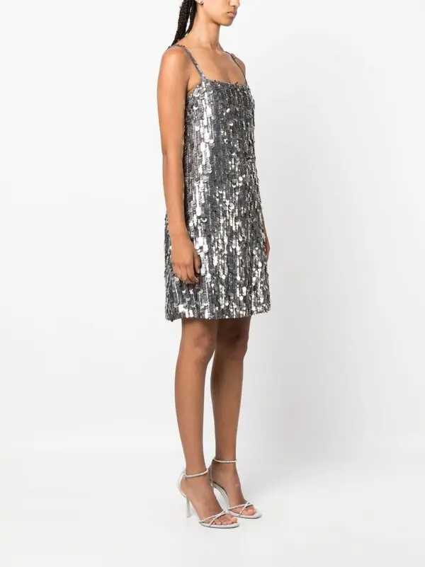 P.a.r.o.s.h Sequinned Mini Dress - Silver