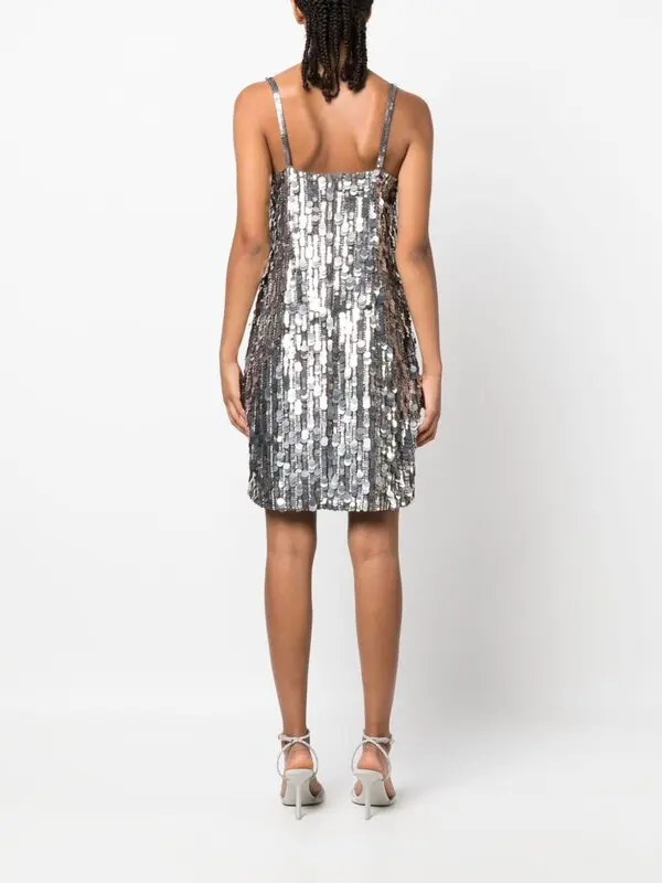 P.a.r.o.s.h Sequinned Mini Dress - Silver