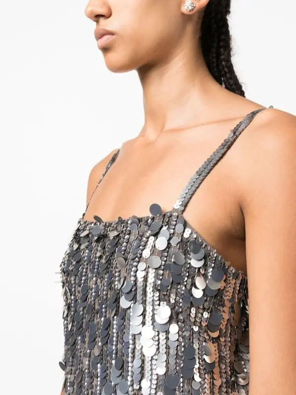 P.a.r.o.s.h Sequinned Mini Dress - Silver
