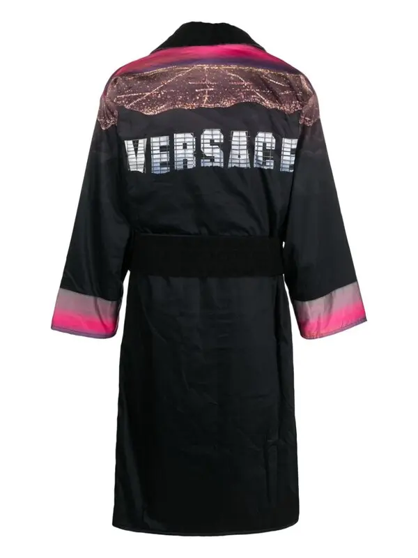 Versace Landscape-print Cotton Robe