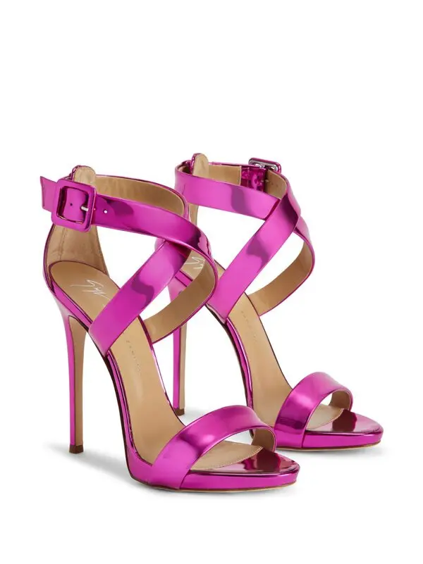 GIUSEPPE ZANOTTI Bellis 120mm Leather Sandals - Pink
