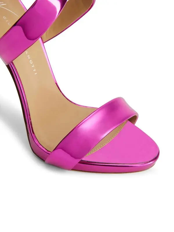GIUSEPPE ZANOTTI Bellis 120mm Leather Sandals - Pink