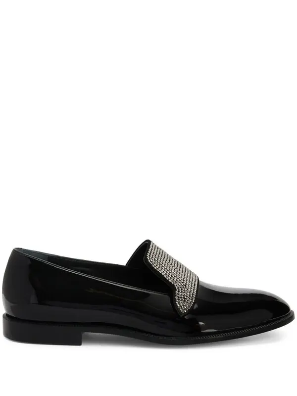 GIUSEPPE ZANOTTI Eflamm Crystal Embellished Loafers - Black