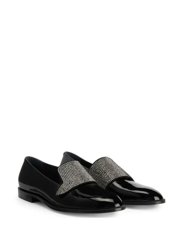GIUSEPPE ZANOTTI Eflamm Crystal Embellished Loafers - Black