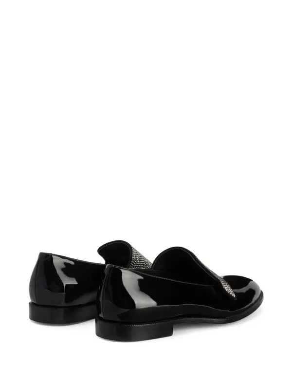 GIUSEPPE ZANOTTI Eflamm Crystal Embellished Loafers - Black