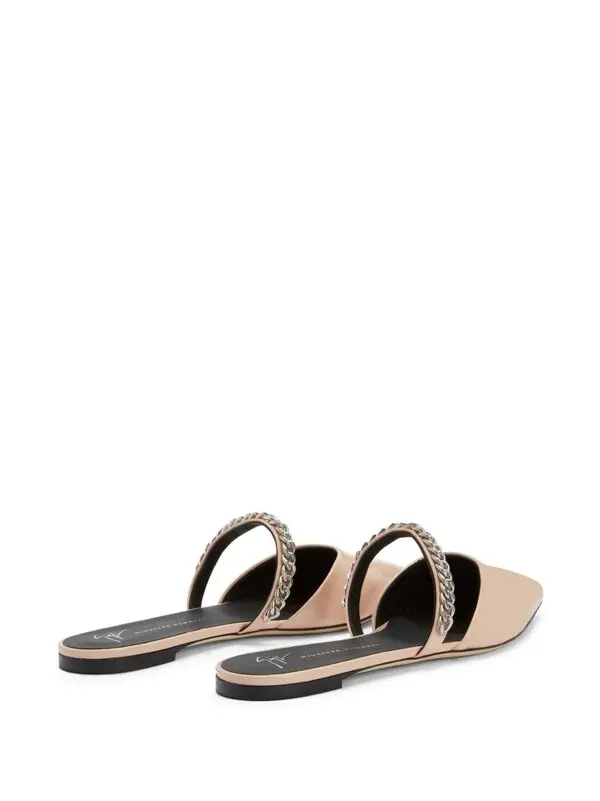 GIUSEPPE ZANOTTI Laurette Leather Mules - Neutrals