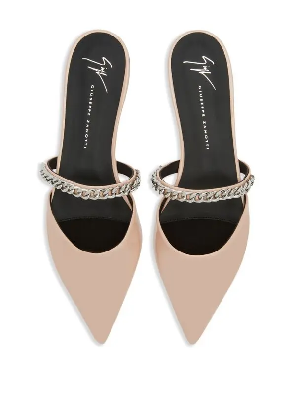 GIUSEPPE ZANOTTI Laurette Leather Mules - Neutrals