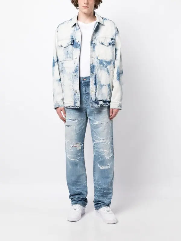 Amiri Distressed Loose-fit Jeans - Blue
