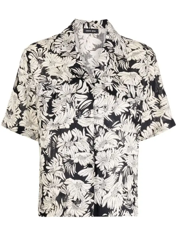 ANINE BING Floral-print Linen Shirt