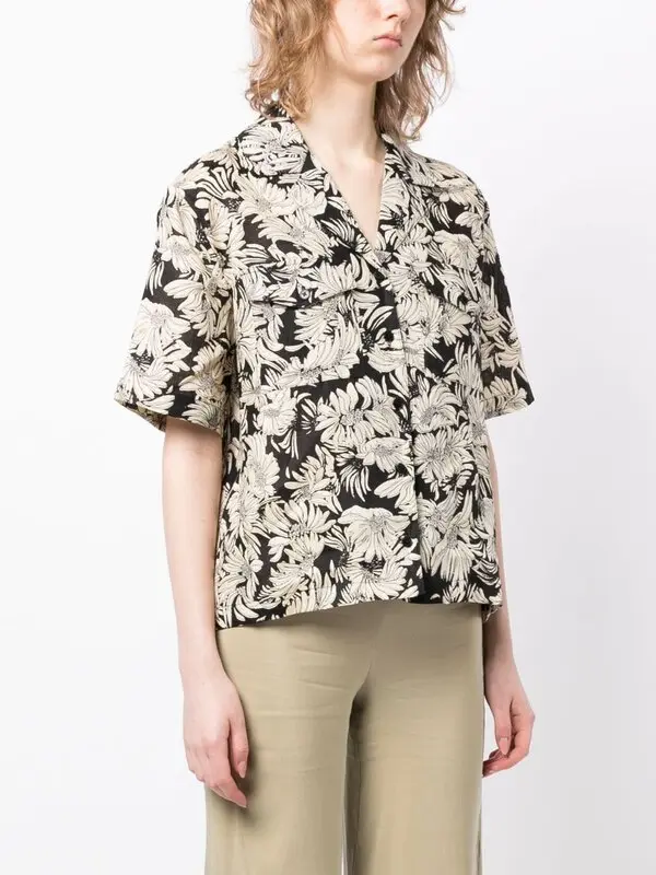 ANINE BING Floral-print Linen Shirt