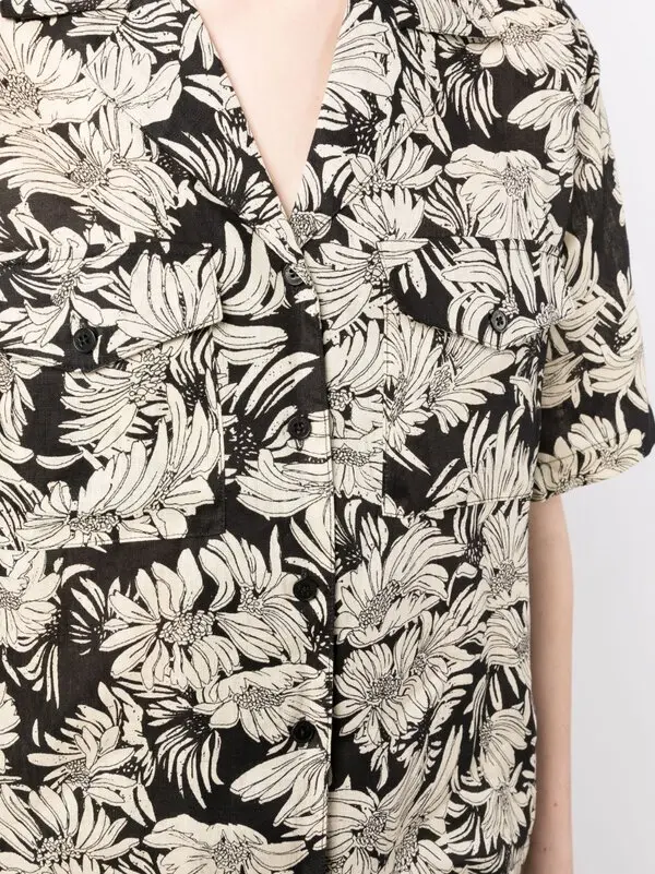 ANINE BING Floral-print Linen Shirt