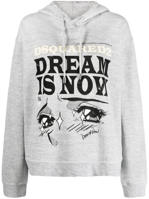 Dsquared2 Logo-print Long-sleeve Hoodie - Grey