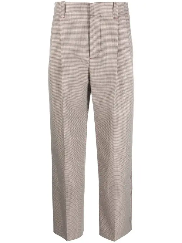 Marni Pleated Cropped Trousers - Neutrals