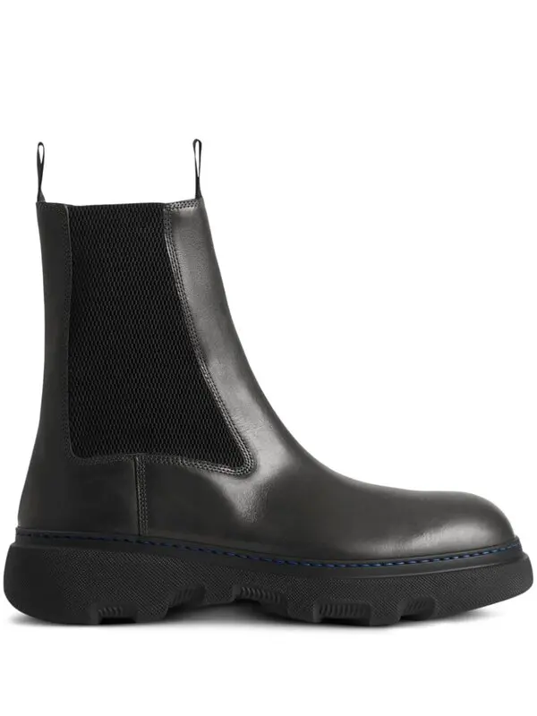 Burberry Leather Chelsea Boots - Black