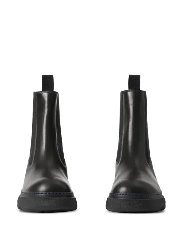 Burberry Leather Chelsea Boots - Black