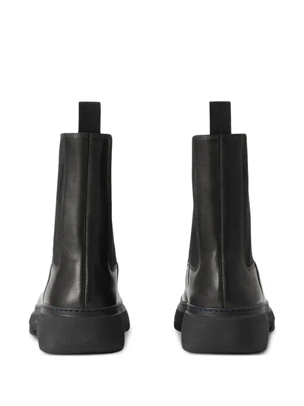 Burberry Leather Chelsea Boots - Black