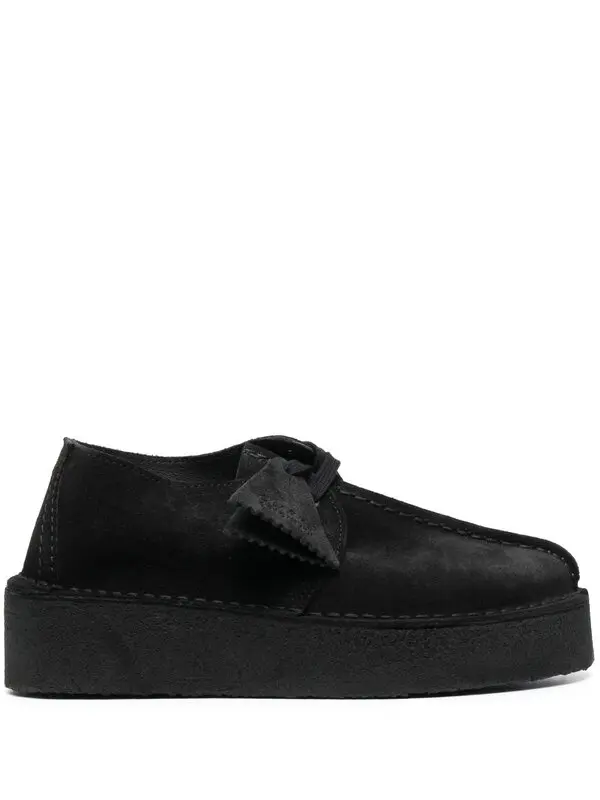Clarks Platform-sole Leather Sneakers - Black