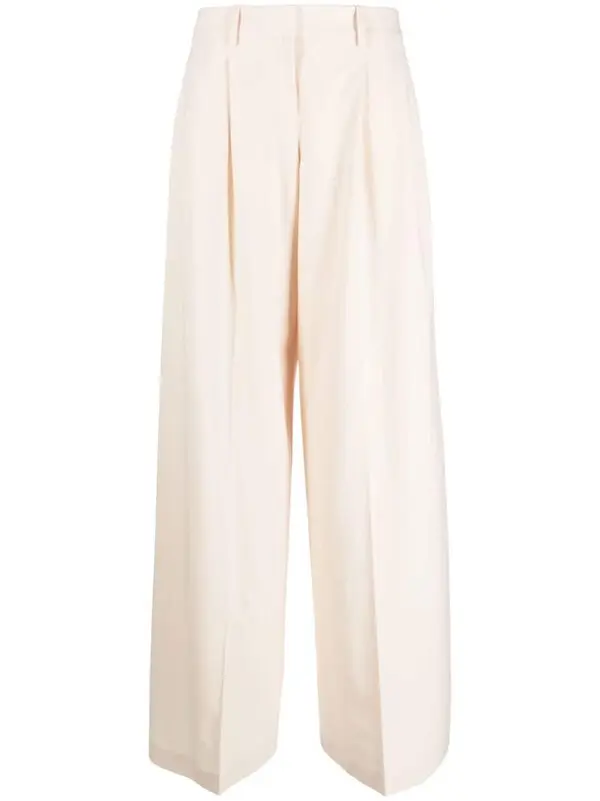 Theory Pleated Palazzo Trousers - Neutrals