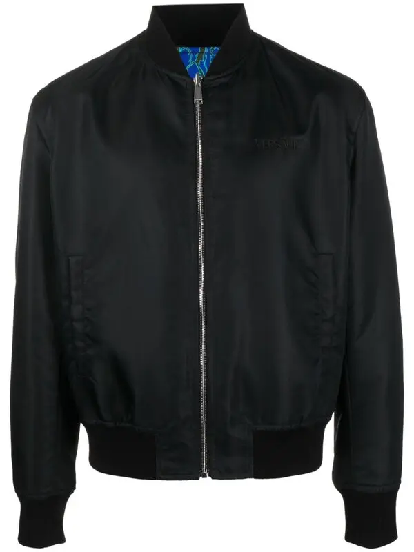 versace bomber jacket blue