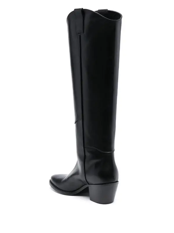 P.a.r.o.s.h 65mm Knee-high Leather Boots - Black