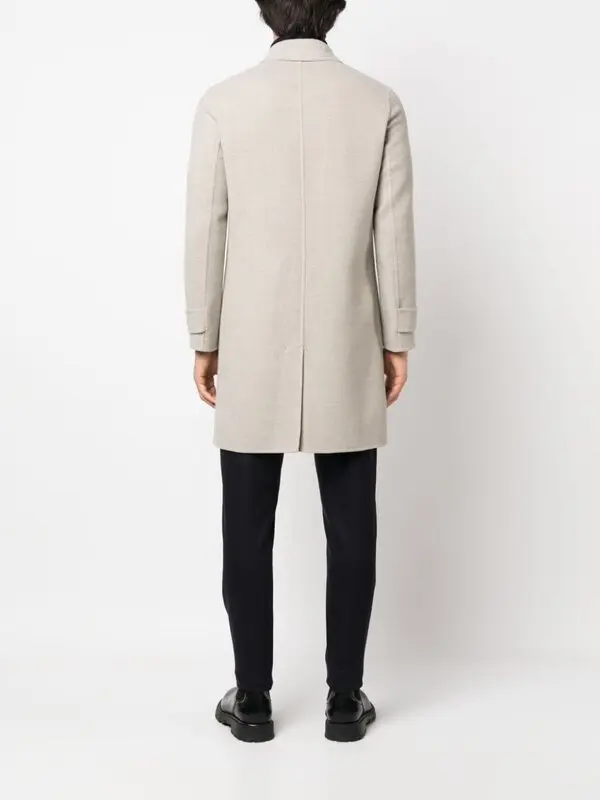 Eleventy Spread-collar Wool Coat - Neutrals