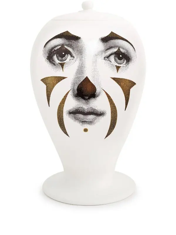 FORNASETTI Clown Oval-design Vase - White