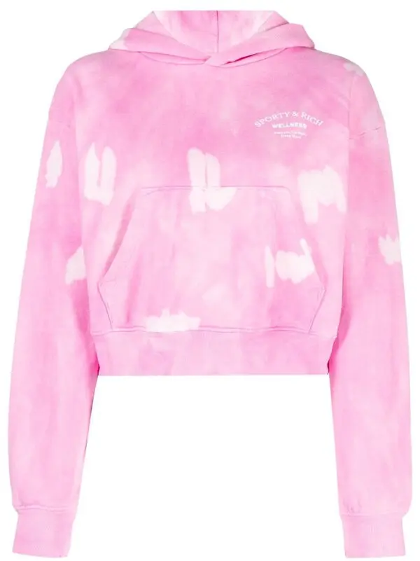 SPORTY & RICH Wellness Tie-dye Hoodie - Pink