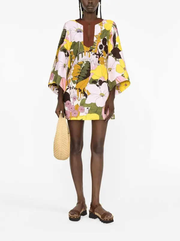 La Doublej The Kaftan Mini Dress - Pink | Editorialist