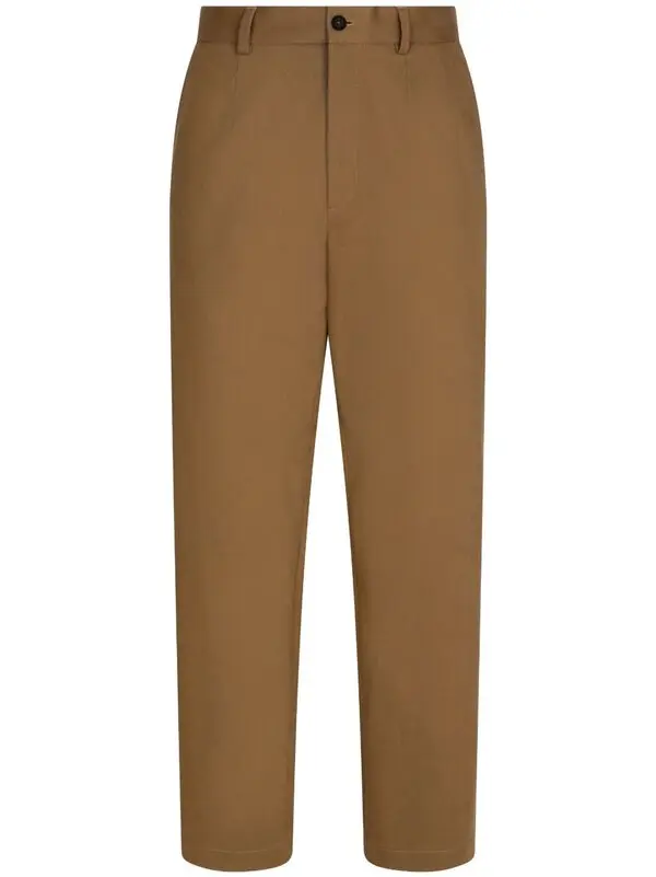 Dolce & Gabbana Straight-leg Cotton Trousers - Brown