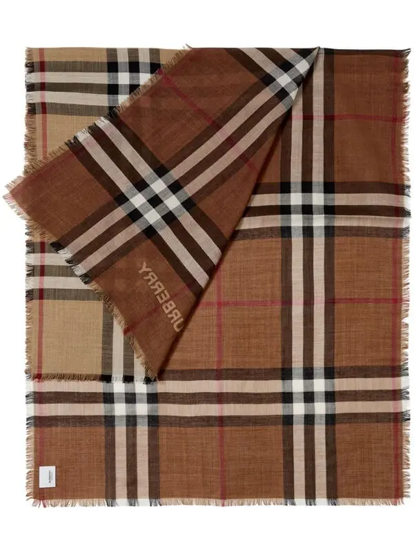 Burberry Check-print Wool-silk Scarf - Neutrals