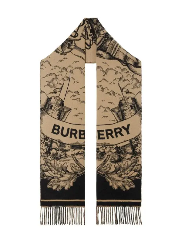 Burberry Cashmere Jacquard Reversible Scarf - Neutrals