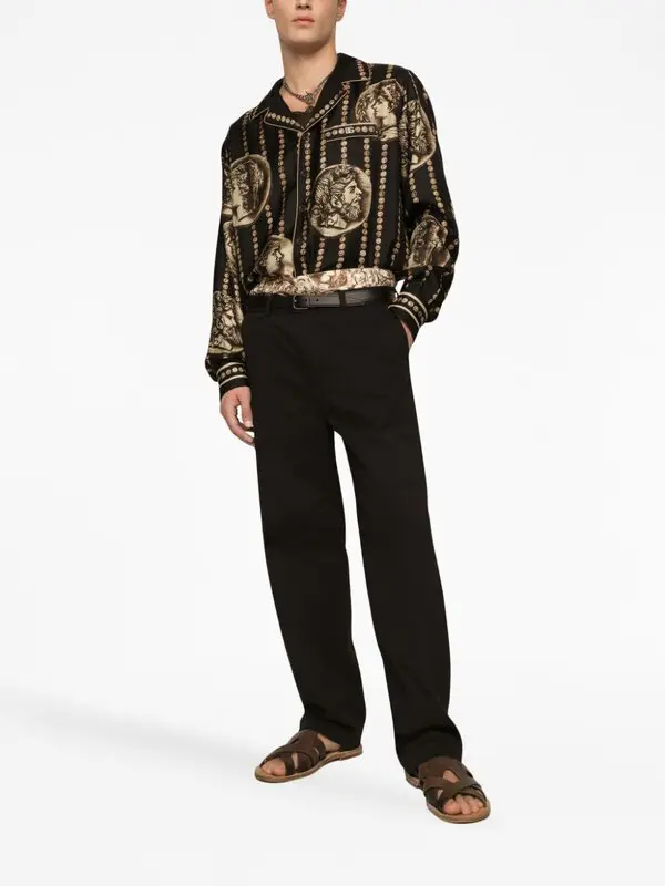 Dolce & Gabbana Front-fastening Straight-leg Trousers - Black
