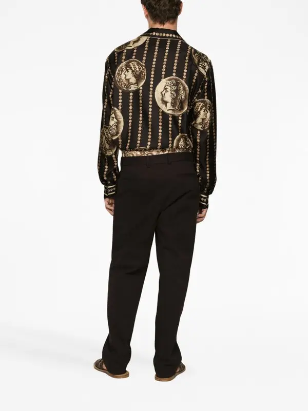 Dolce & Gabbana Front-fastening Straight-leg Trousers - Black